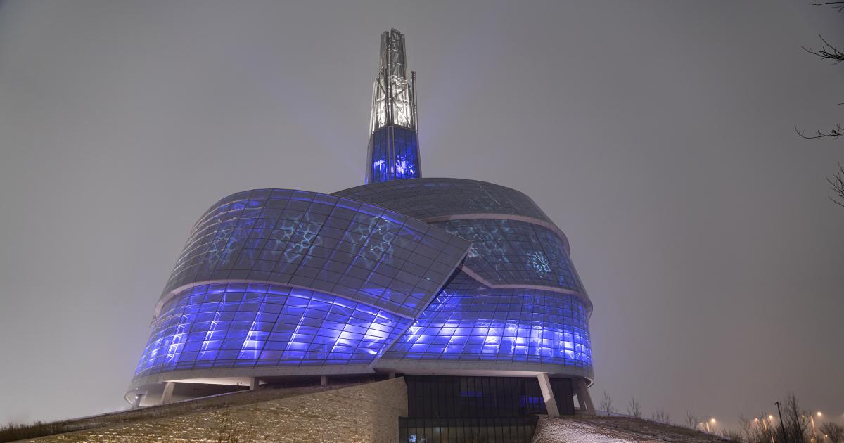 CMHR glows with “northern lights” to signal hope for the new year | CMHR